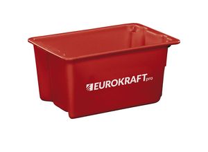 4053133005318 - eurokraft pro Drehstapelbehälter aus lebensmittelechtem Polypropylen Volumen 50 Liter VE 3 Stk Wände und Boden geschlossen rot