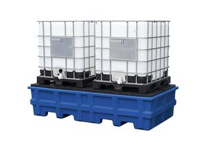 4250101100543 - IBC-Station Volumen 2000 l bis 4000 kg unterfahrbar mit PE-Gitterrost Polyethylen blau B 2530 x T 1320 x H 610 mm