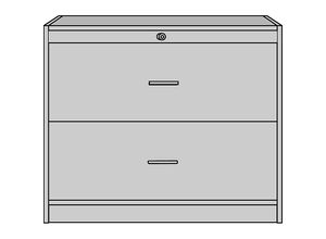 4061753047182 - eurokraft pro STATUS - Hängeregistraturschrank 2 Schübe 2-bahnig HxBxT 820 x 1000 x 420 mm lichtgrau