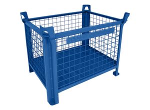 4053569159586 - Heson Stapelbehälter mit Stahlblechboden LxB 800 x 600 mm blau lackiert ab 10 Stück