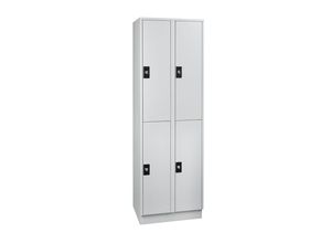 4250618243580 - Garderobenschrank 4 Fächer Breite 600 mm lichtgrau   lichtgrau