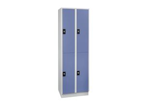 4250618248172 - Garderobenschrank 4 Fächer Breite 600 mm lichtgrau   taubenblau