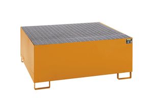 4052462033504 - eurokraft pro Stahl-Auffangwanne für Tankcontainer IBC   KTC LxBxH 1460 x 1460 x 620 mm Auffangvolumen 1000 l lackiert orange RAL 2000