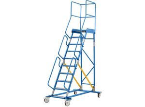 4054666010398 - eurokraft pro Mobile Podestleiter Alu-Stufeneinlagen 10 Stufen