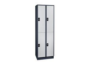 4250618247656 - Garderobenschrank 4 Fächer Breite 600 mm anthrazitgrau   lichtgrau