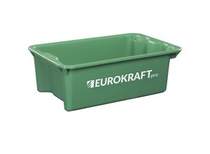 4053133004663 - eurokraft pro Drehstapelbehälter aus lebensmittelechtem Polypropylen Volumen 6 Liter VE 4 Stk Wände und Boden geschlossen grün