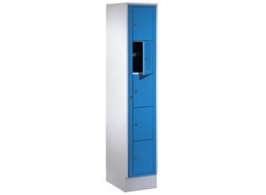 4250618203720 - Wäscheausgabeschrank HxBxT 1800 x 350 x 500 mm 5 Fächer lichtgrau   lichtblau Wolf