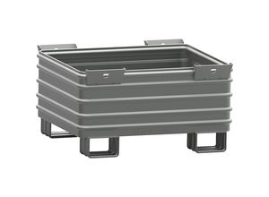 4251572700102 - Heson Schwerlast-Stapelbehälter BxL 1000 x 1200 mm mit U-förmigen Füßen grau lackiert ab 10 Stk