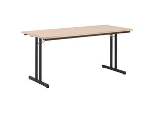 8697837506625 - Klapptisch mit extrastarker Platte Höhe 720 mm 1600 x 800 mm Gestell schwarz Platte Ahorn-Dekor kaiserkraft