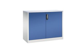 4055404482064 - ACURADO Akten-Sideboard 2 Ordnerhöhen HxBxT 1000 x 1200 x 500 mm lichtgrau   enzianblau