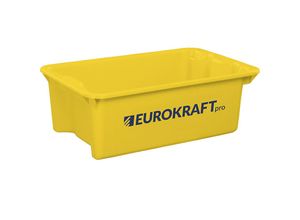 4053133004601 - eurokraft pro Drehstapelbehälter aus lebensmittelechtem Polypropylen Volumen 6 Liter VE 4 Stk Wände und Boden geschlossen gelb