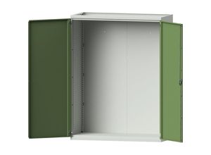 4014641095642 - eurokraft pro Schwerlastschrank JUMBO aus Stahlblech Leerschrank ohne Mitteltrennwand lichtgrau resedagrün