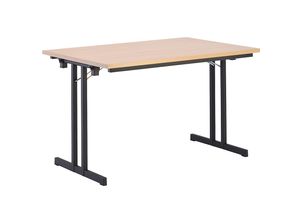 8697837506649 - Klapptisch mit extrastarker Platte Höhe 720 mm 1200 x 800 mm Gestell schwarz Platte Buche-Dekor