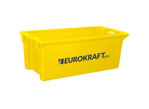 4053133004403 - eurokraft pro Drehstapelbehälter aus lebensmittelechtem Polypropylen Volumen 13 Liter VE 4 Stk Wände und Boden geschlossen gelb