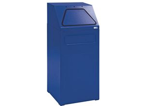 4031068148423 - Recycling-Behälter Volumen 65 l BxHxT 400 x 960 x 380 mm Stahlblech blau RAL 5010