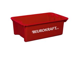 4053133004694 - eurokraft pro Drehstapelbehälter aus lebensmittelechtem Polypropylen Volumen 6 Liter VE 4 Stk Wände und Boden geschlossen rot