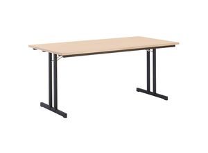 8697837506663 - Klapptisch mit extrastarker Platte Höhe 720 mm 1600 x 700 mm Gestell schwarz Platte Buche-Dekor