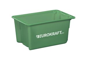 4053133005288 - eurokraft pro Drehstapelbehälter aus lebensmittelechtem Polypropylen Volumen 50 Liter VE 3 Stk Wände und Boden geschlossen grün