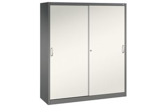 4063332006085 - C+P Schiebetürenschrank Acurado H1950xB1600xT500mm Korpus Vulkangrau Fronten Perlweiß Anzahl Fächer 12