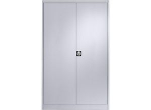 4250633301135 - mauser Stahlschrank mit Flügeltüren 4 Fachböden Breite 1200 mm weißaluminium Außentiefe 420 mm