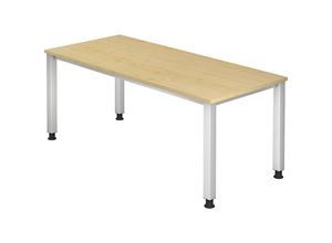 4032062033401 - Schreibtisch Q-Serie VQS19 3 manuell höhenverstellbar  180x80cm (BxT) rechteckig ahorn   Silber 4032062033401 Hammerbacher