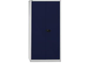5020073779356 - BISLEY UNIVERSAL Flügeltürenschrank HxBxT 1950 x 914 x 400 mm 4 verzinkte Fachböden 5 Ordnerhöhen lichtgrau   oxfordblau