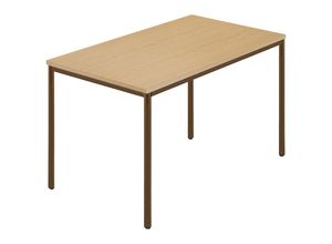 4250709202366 - Rechtecktisch Rundrohr beschichtet BxT 1200 x 800 mm Buche natur   braun