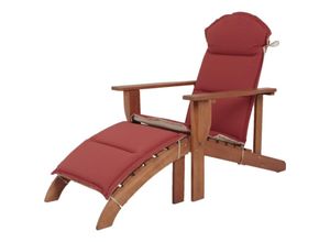 4041908093776 - Holz Adirondack Chair + Auflage Garten Sonnenliege Relax Liege Möbel Liegesessel