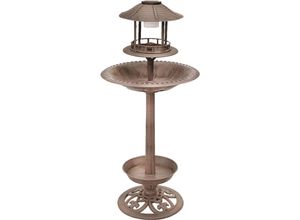 4041908080356 - Robuste Vogel Tränke mit led Beleuchtung Bronze Steh Lampe Dekoration Außen Leuchte 315079