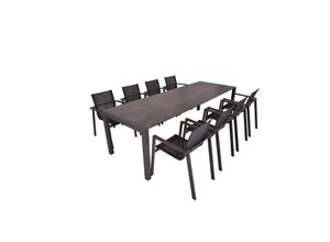 4041908130143 - Sitzgruppe Sophia pfefferschwarz Kunststoff Metall 9-teilig 4041908130143 Garden Pleasure