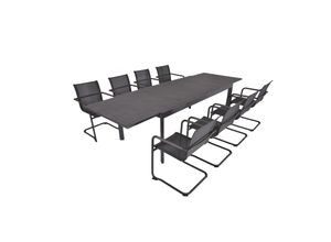 4041908130303 - 9-tlg Garten Tischgruppe Sitzgruppe Tisch Esstisch Stuhl Metall