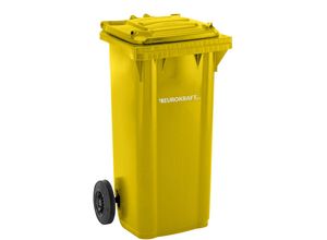 4061753297112 - eurokraft pro Mülltonne aus Kunststoff DIN EN 840 Volumen 120 l BxHxT 505 x 1005 x 555 mm gelb ab 5 Stk
