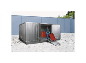 4260139976164 - Gefahrstoff-Lagercontainer für gewässergefährdende Medien kälteisoliert Außen-HxBxT 2585 x 5075 x 4200 mm verzinkt LaCont