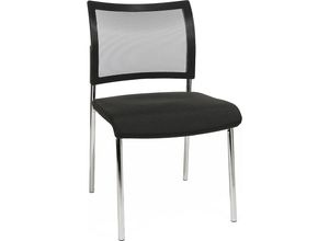 4014296961910 - Besucherstuhl stapelbar 4-Fuß Netz-Rückenlehne VE 2 Stk schwarz Topstar