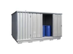 4260139975013 - Umweltcontainer verzinkt vormontiert aktive Lagerung für entzündbare Flüssigkeiten Auffangvolumen 2x1000 l BxTxH 4075x2875x2400 mm