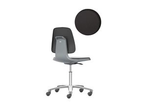 4016849597546 - - Arbeitsdrehstuhl mit Flex-Rückenlehne u Sitzkante Sitzschale anthrazit Sitz Integralschaum schwarz Rollen Sitz Höhe 450-650 mm