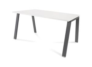 8427951004116 - Schreibtisch BLANCA Höhe 740 mm Gestell A-Form BxT 1400 x 800 mm weiß   anthrazit