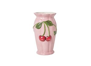 5708315250992 - RICE Keramik Vase Cherry Pink Ø 11 cm H20 cm