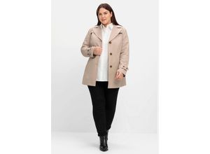 4063137030773 - Große Größen Kurzer Trenchcoat mit Gürtel wasserabweisend softtaupe Gr56