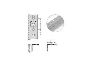 4250623727280 - Stahl-Winkelprofil für Baukastensystem 38 x 38 x 17 mm Länge 2 m lichtgrau VE 10 Stk