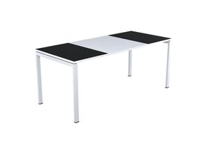 3660141250763 - Paperflow Schreibtisch easyDesk® Höhe 750 mm Breite 1400 mm Plattenfarbe schwarz   weiß