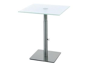 4050558000751 - Beistelltisch höhenverstellbar BxT 450 x 450 mm Höhe 485 - 650 mm Glasplatte satiniert