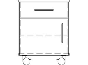 4061753095602 - Labor-Unterschrank niedrig 1 Schublade 1 Tür 1 Boden Breite 536 mm