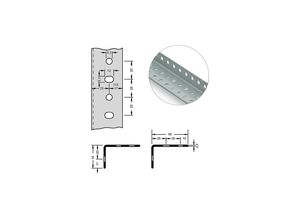 4250623756716 - Stahl-Winkelprofil für Baukastensystem 65 x 42 x 2 mm Länge 2 m verzinkt VE 10 Stk