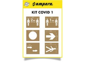 3495882710005 - ampere Schablonenset COVID-Schablonensatz für Sicherheitsabstände 6 Schablonen Karton