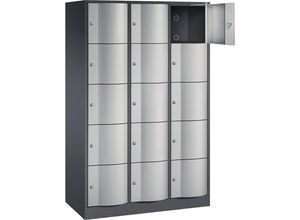 4025314716863 - CP Schließfachschrank S 5000 Resisto anthrazit silber 8570-372 S10089 15 Schließfächer 1150 x 540 x 1950 cm