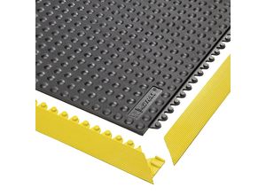 0662641844681 - Arbeitsplatzmatte im Stecksystem ergonomisch geformte Noppen Stärke 13 mm LxB 910x910 mm Naturgummi schwarz