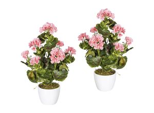 4003529407790 - Geranienbusch UV-beständig Höhe 400 mm 26 Blatt VE 2 Stk Blüten rosa kaiserkraft
