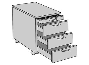 4061753046963 - eurokraft pro STATUS - Rollcontainer Utensilienschub 3 Materialschübe lichtgrau