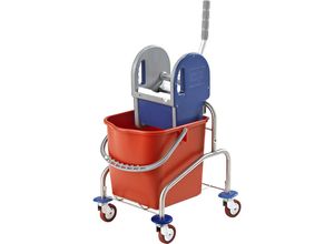 4250128204101 - eurokraft pro Reinigungswagen Edelstahl Einfachfahreimer 25 l Metallrollen